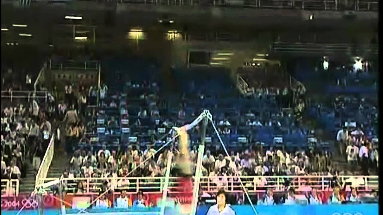 Pyon Kwang Sun - Uneven Bars - 2004 Olympics Event Final - YouTube