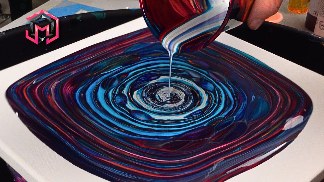 WOW! GORGEOUS!! Acrylic Pouring and Fluid Art for Therapy at Home - YouTube