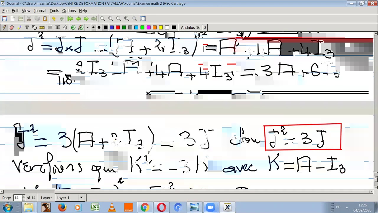 Ex 3 Partie B Q2 a Examen math 2 IHEC Carthage 1ère LG session ...