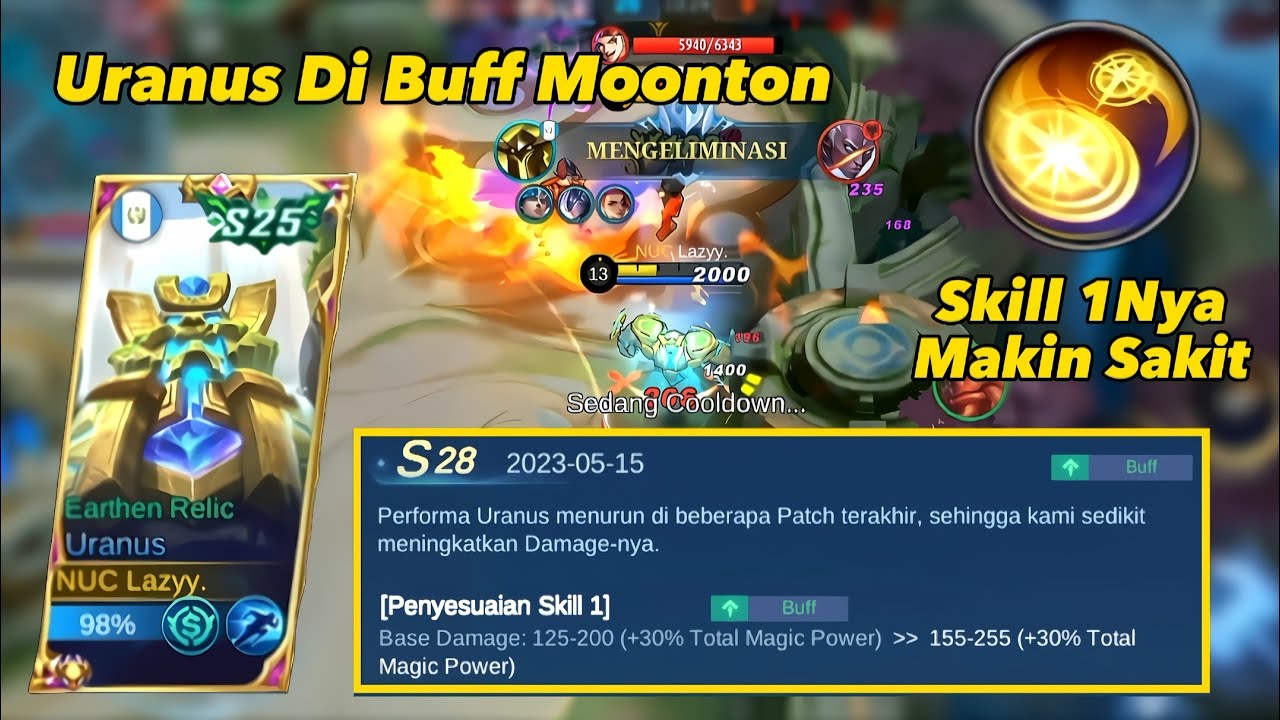 Uranus Di Buff Moonton | Skill 1 Nya Makin Sakit, Akankah Uranus Balik Meta?? - YouTube