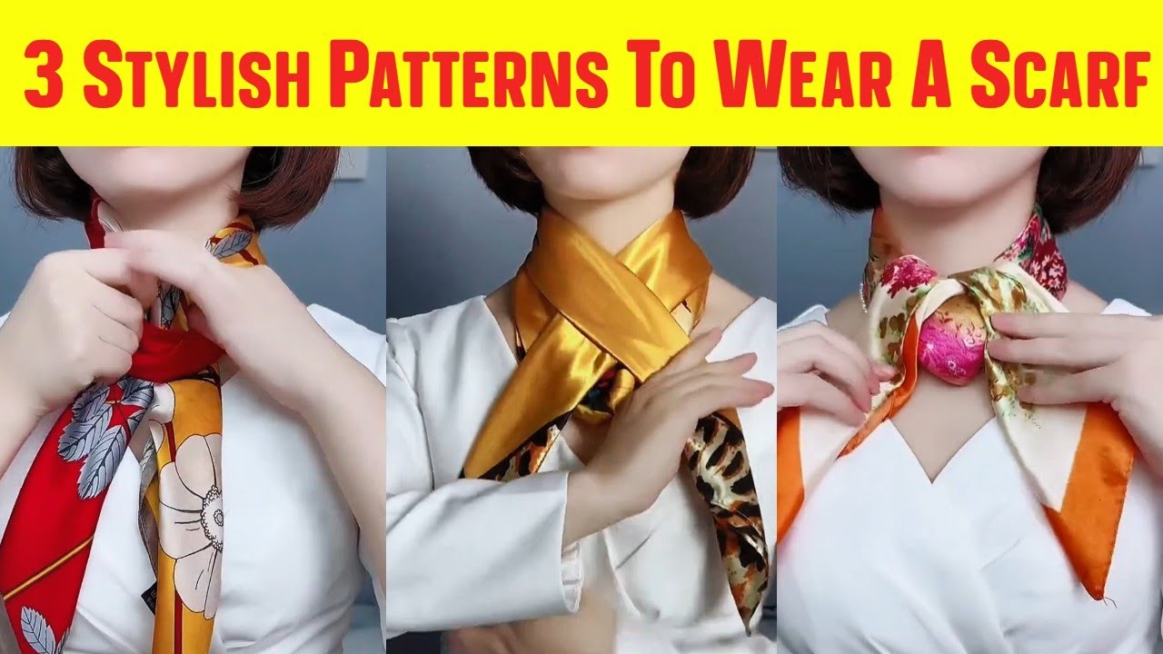 3 Different Cool Silk Scarf Tie Methods | Ways to wear a scarf? P130323 ...