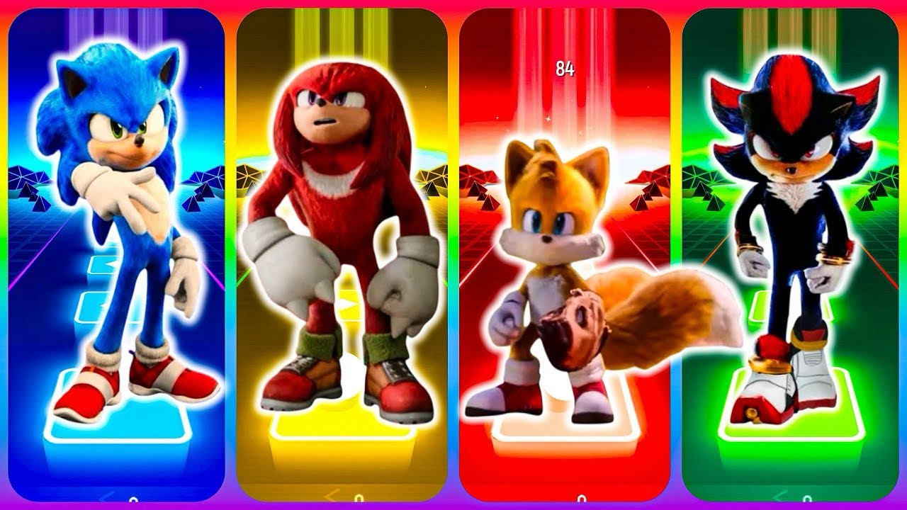 Sonic The Hedgehog 🆚 Tails 🆚 Knuckles 🆚 Shadow 🎶 Tiles Hop EDM Rush ...