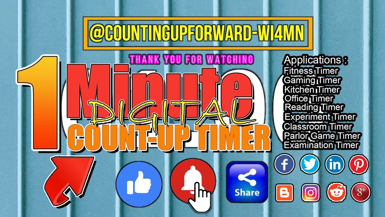 1 Minute Digital Count up Timer 17 - YouTube