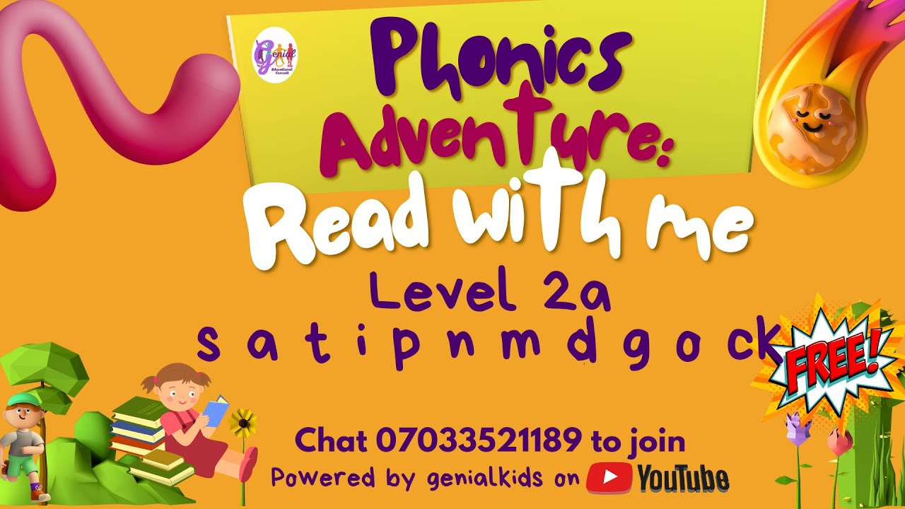 Reading with letter sounds s, a, t, i, p, n, c, k, o, g, d, m, ck ...