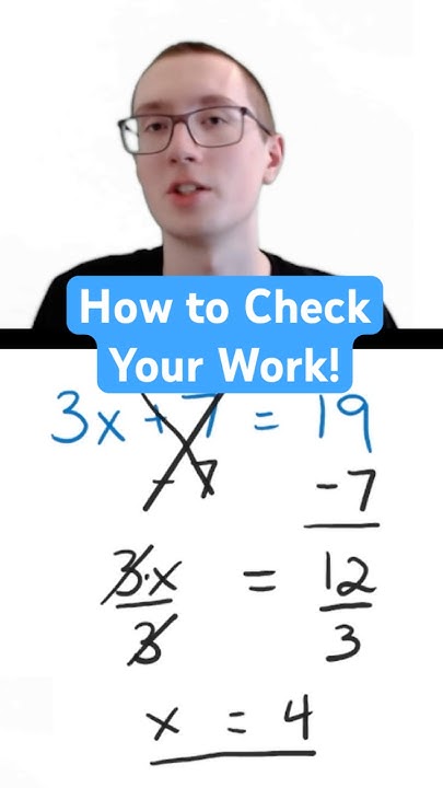 How to Check Your Work! - YouTube