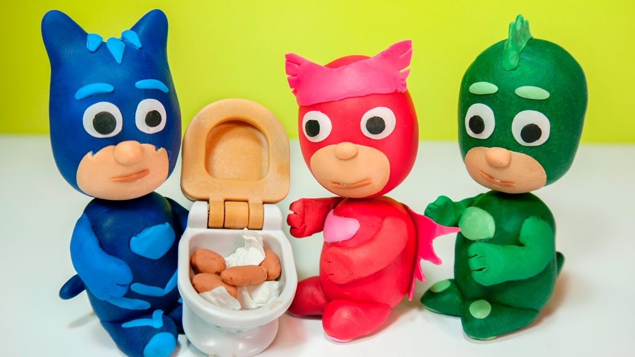 PJ Masks Play-Doh Episodes: Toilet Training Owlette Gekko and Catboy ...