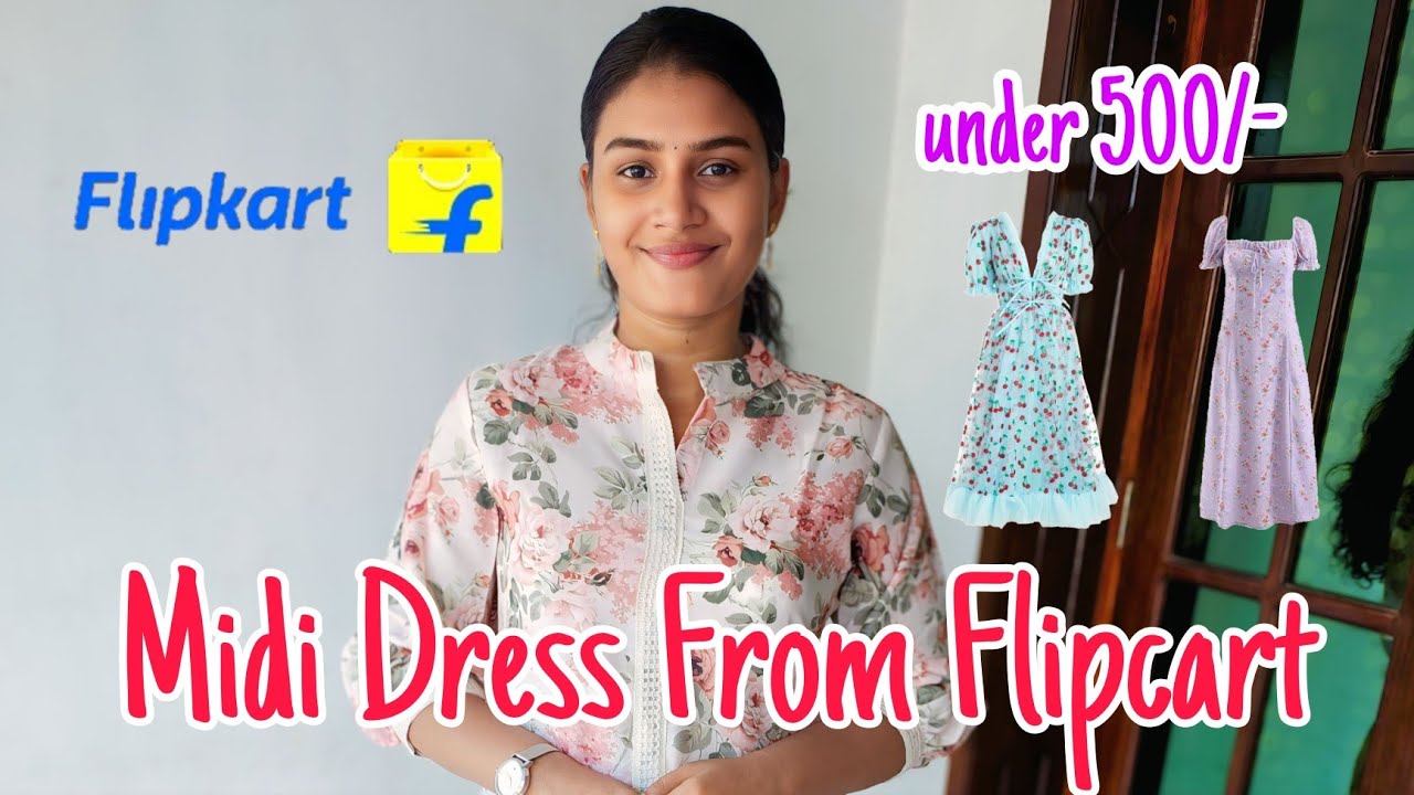 Midi Dress From Flipcart under 500/- || flipcart haul malayalam || midi ...