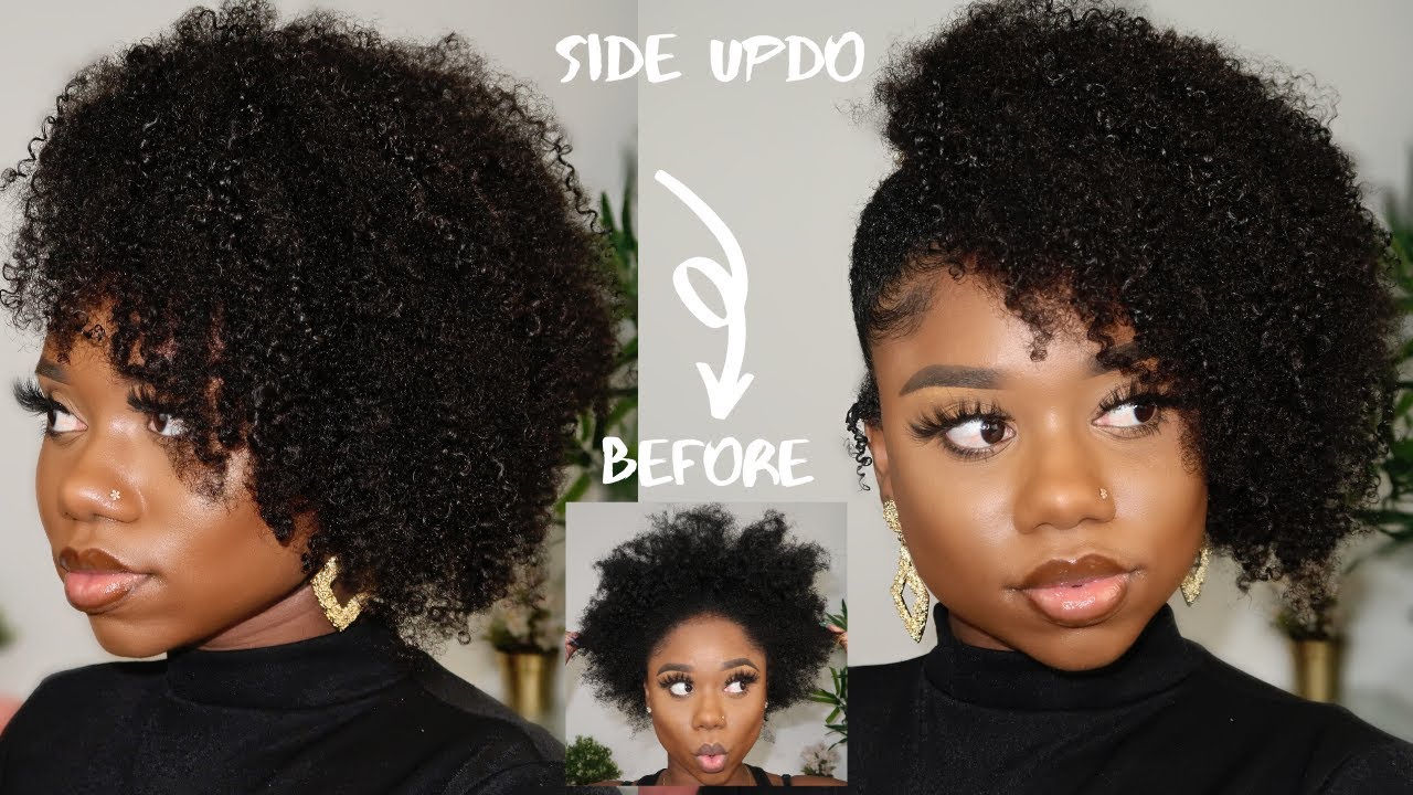 HAIRSTYLE FOR NATURAL HAIR - SIDE UPDO | CurlsCurls - YouTube