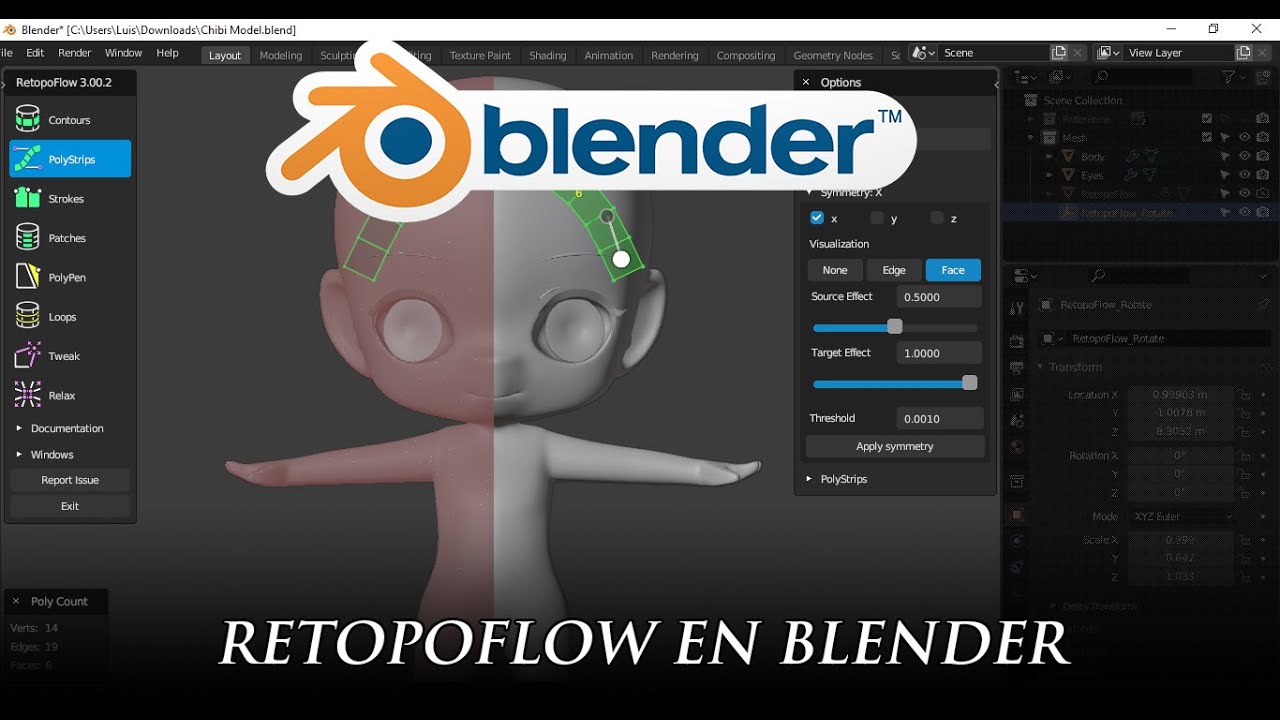 Usando Retopoflow en Blender - YouTube