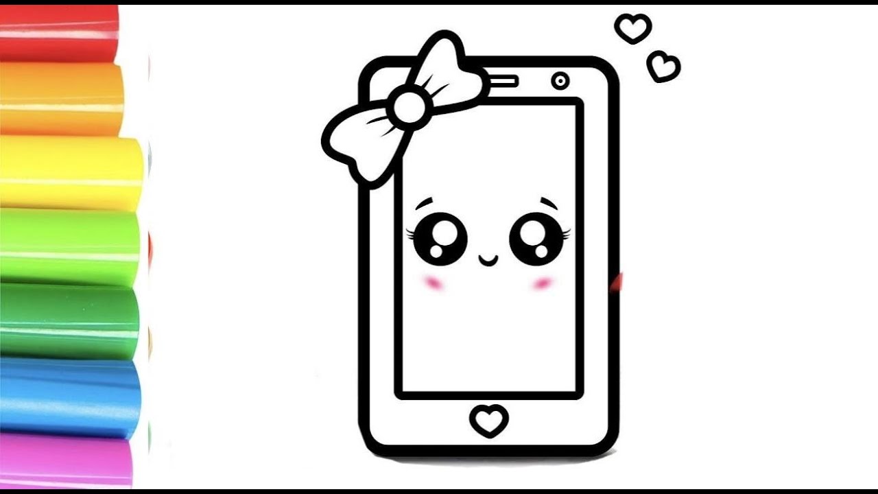 How To Draw Cute Smartphone Drawing | Kids Smartphone Drawing | Easy ...
