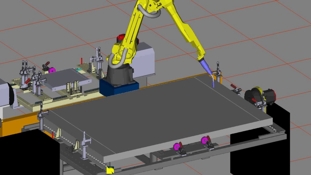 Roboguide linear track Aluminium welding - YouTube
