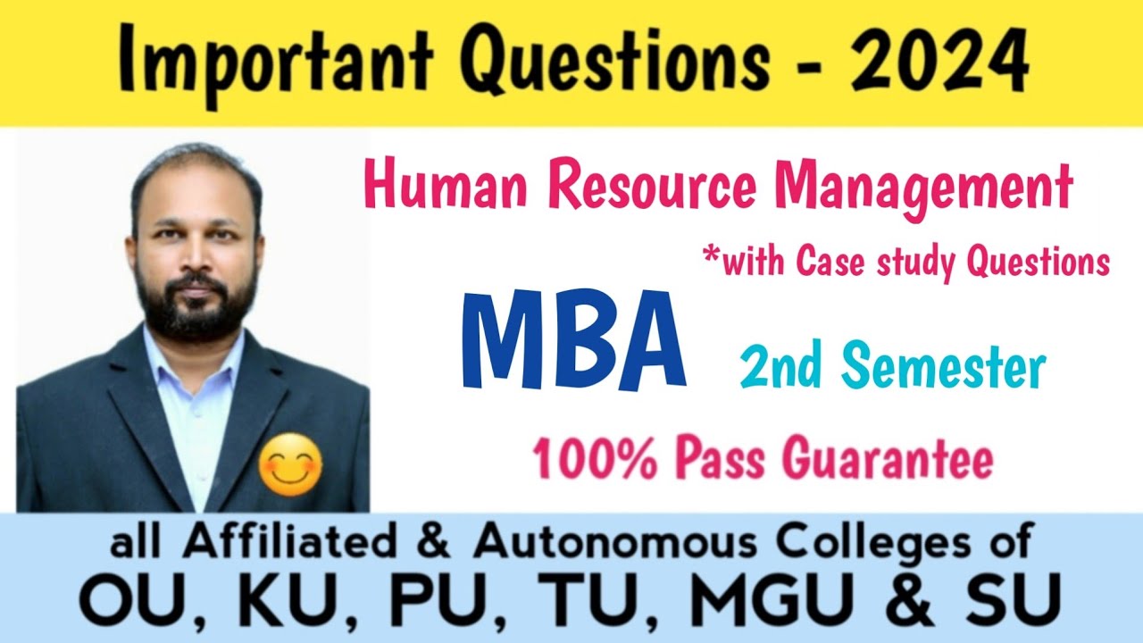 HRM Important Questions 2024 MBA II 2nd sem semester imp Human Resource ...
