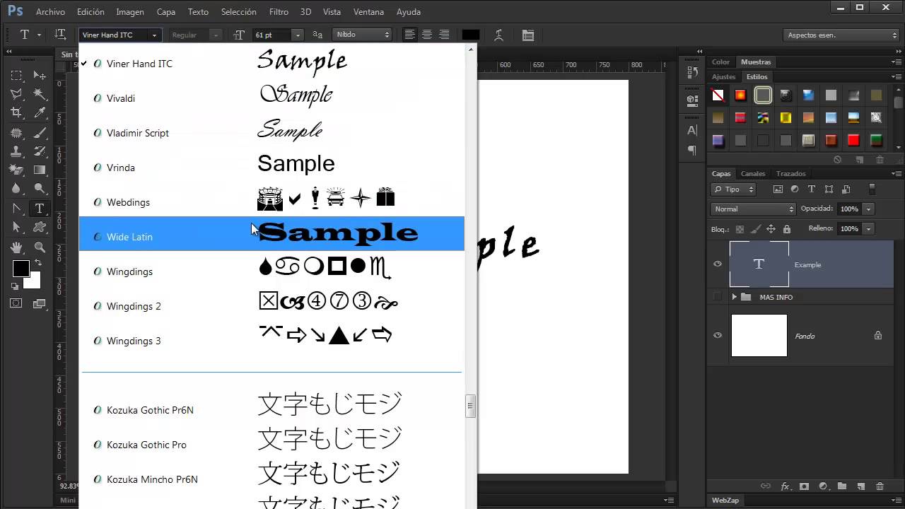 Aumentar visualizacion de fuentes en Photoshop - YouTube
