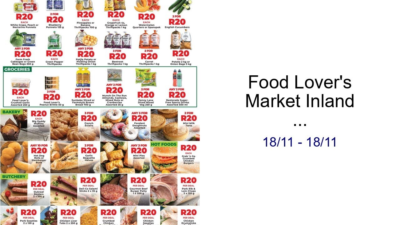 Food Lover's Market Inland Provinces - R20 Buck Tuesday 18/11 - 18/11 ...