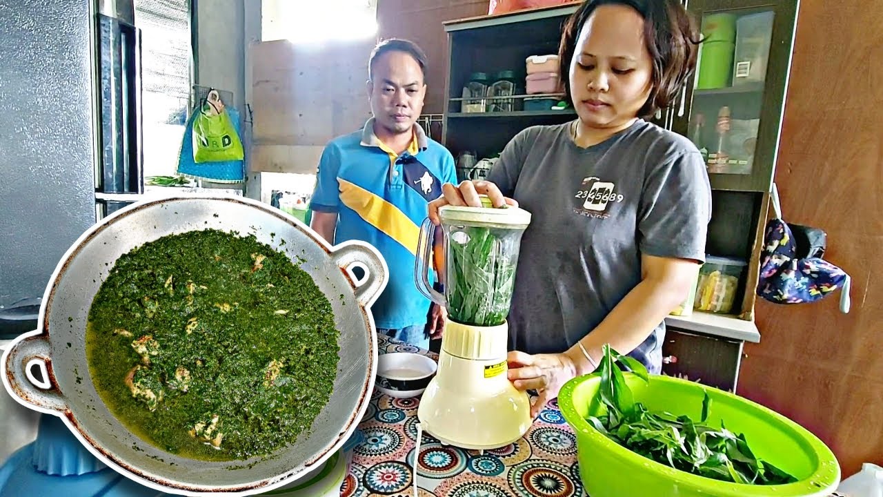 Daun Singkong Blender Campur Ayam Bakar Di Dapur Gas | Masak Sup - YouTube
