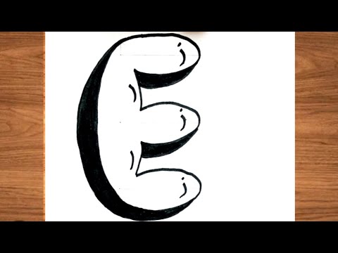 Drawing Graffiti Bubble Letter E Easy /3D graffiti letter E drawing ...