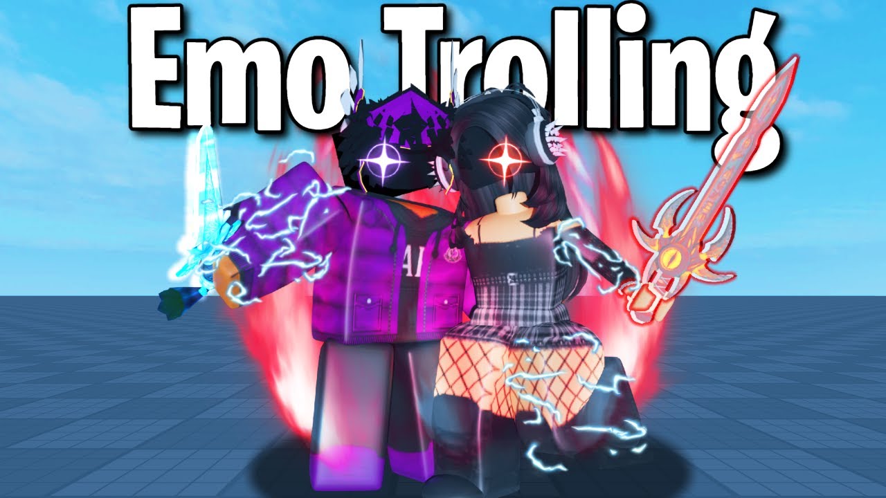 TROLLING as an EMO COUPLE! (Roblox Blade Ball) - YouTube