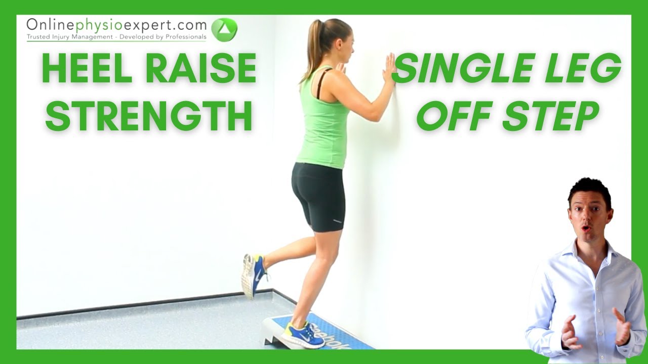 Soleus Heel Raise Strengthening (Single Leg Off Step) - TUTORIAL - YouTube