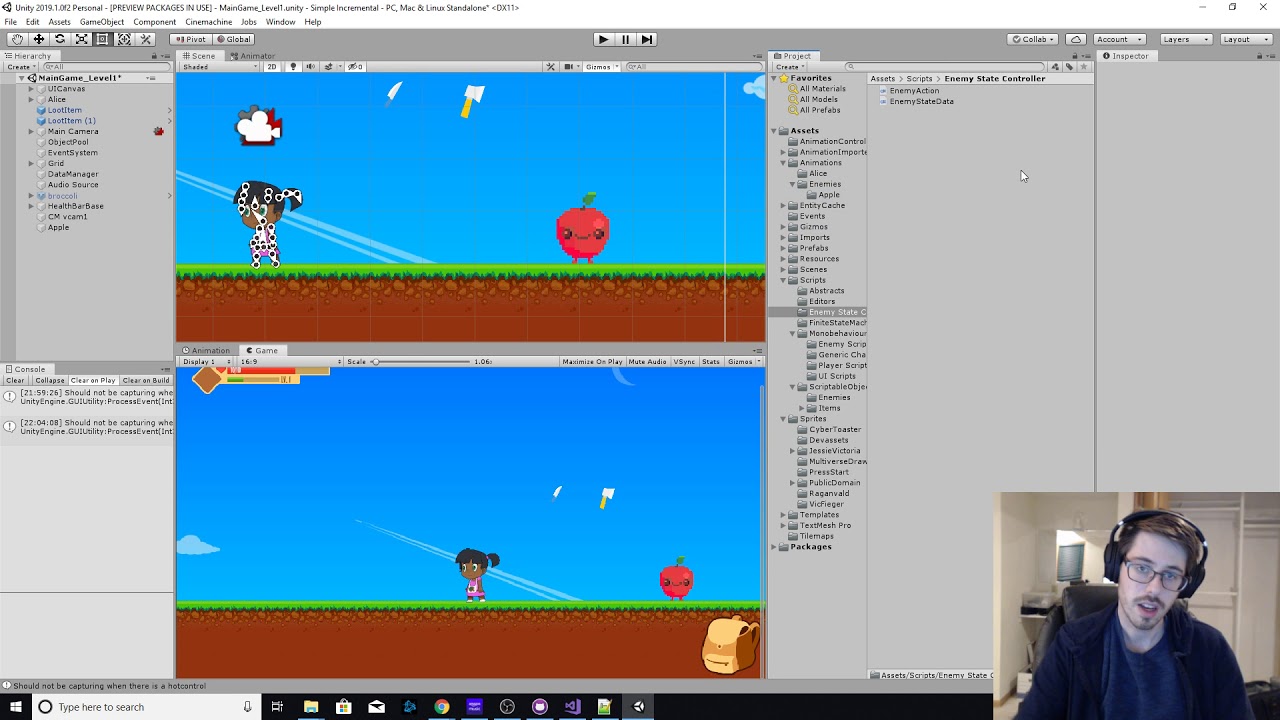 Unity - Abstracted Delegate Finite State Machine implementation. - YouTube