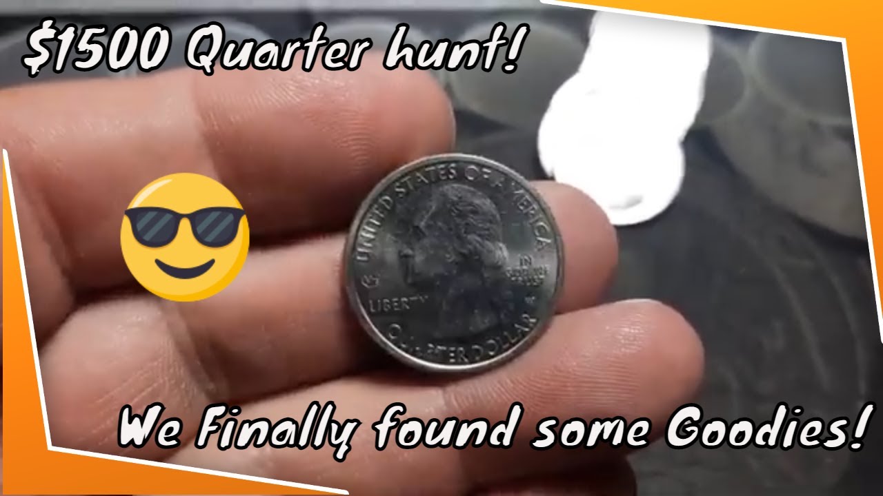 $1500 Quarter hunt! Coin roll hunting Quarters - YouTube