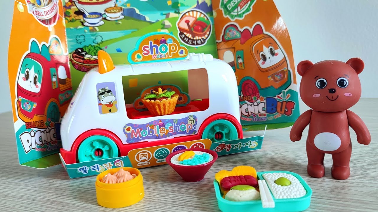 4 minutes Satisfying with unboxing the Selling Picnic Bus Mini Toys ...