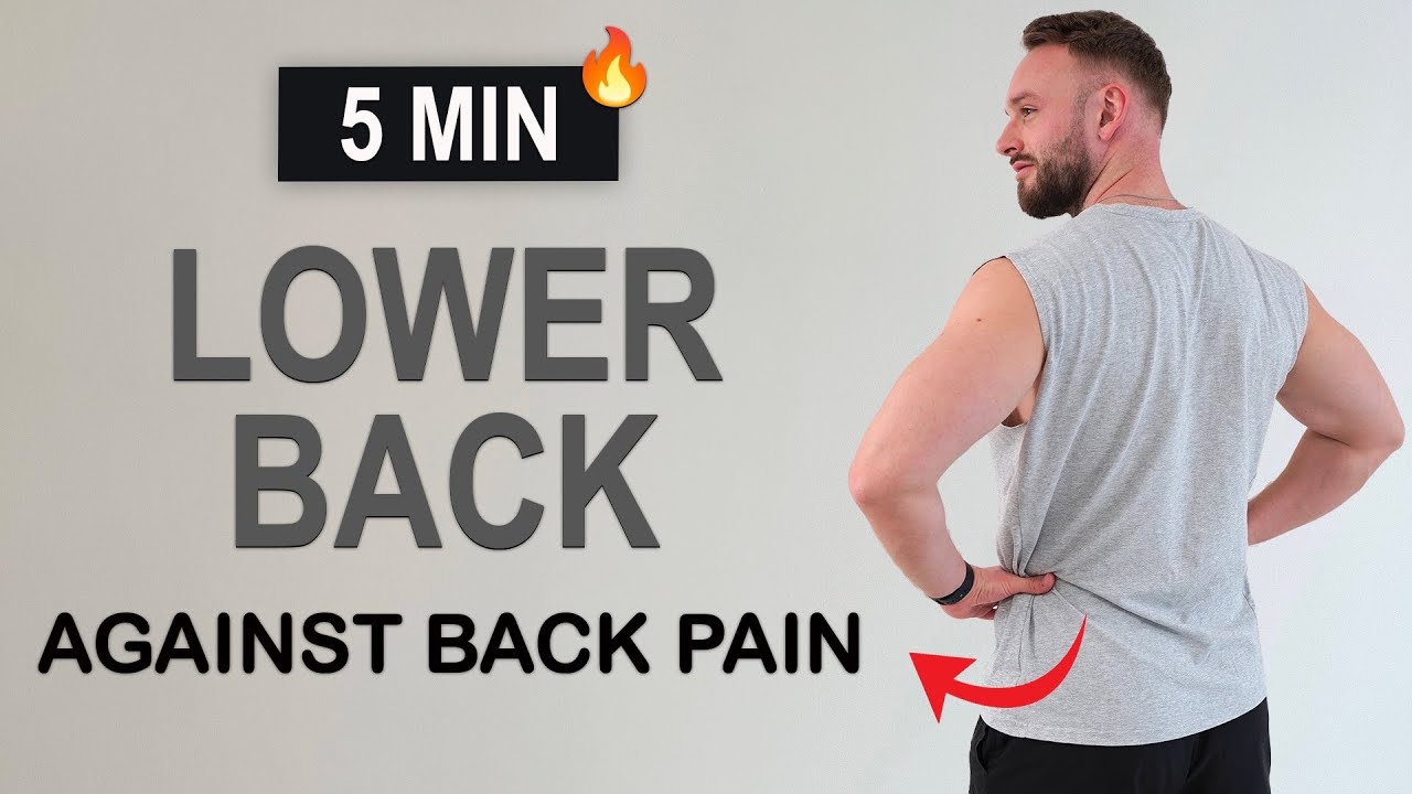 5 Min Lower Back | Against Back Pain | With a Towel (No Repeats, Low ...