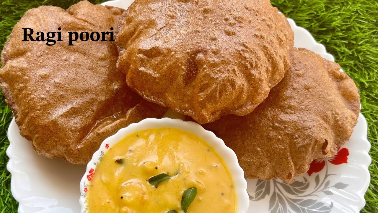 Healthy రాగి పూరి with tasty పూరి కూర||how to make millet poori||Rk ...