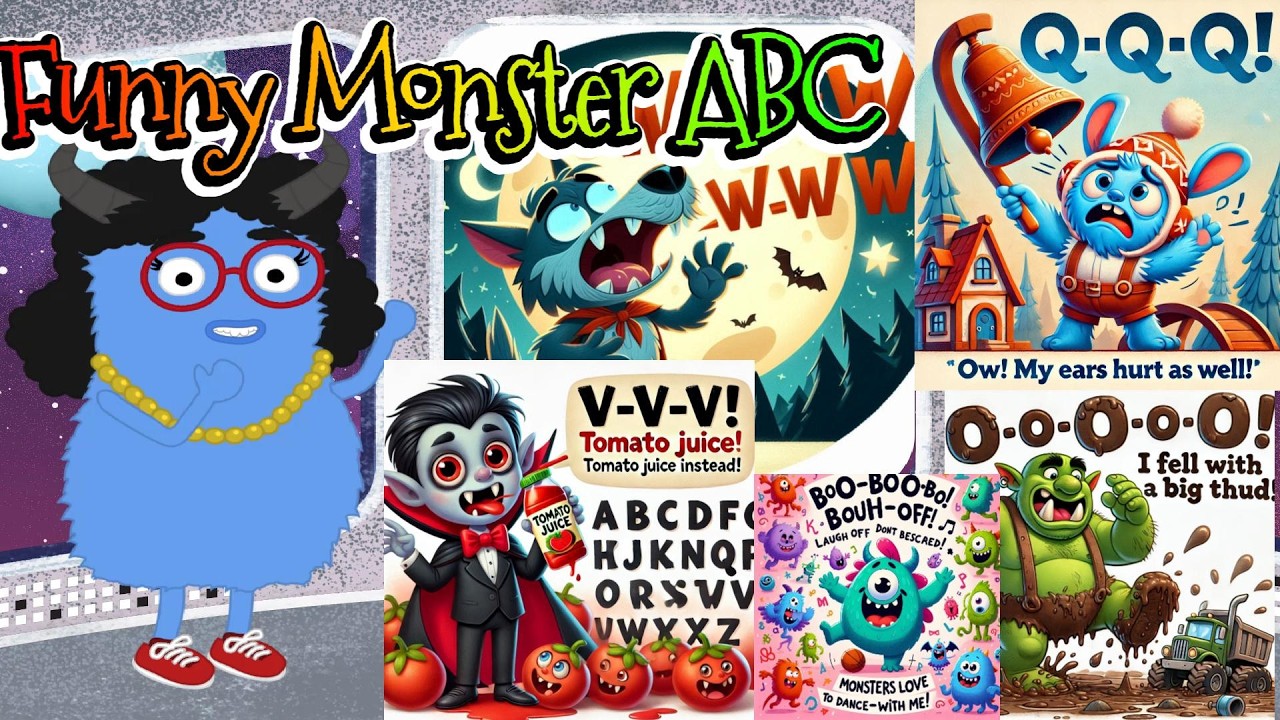 🎵 Funny Monster ABC Song 🎃 | Learn Alphabet with Silly Monsters 👻👾🎉 ...