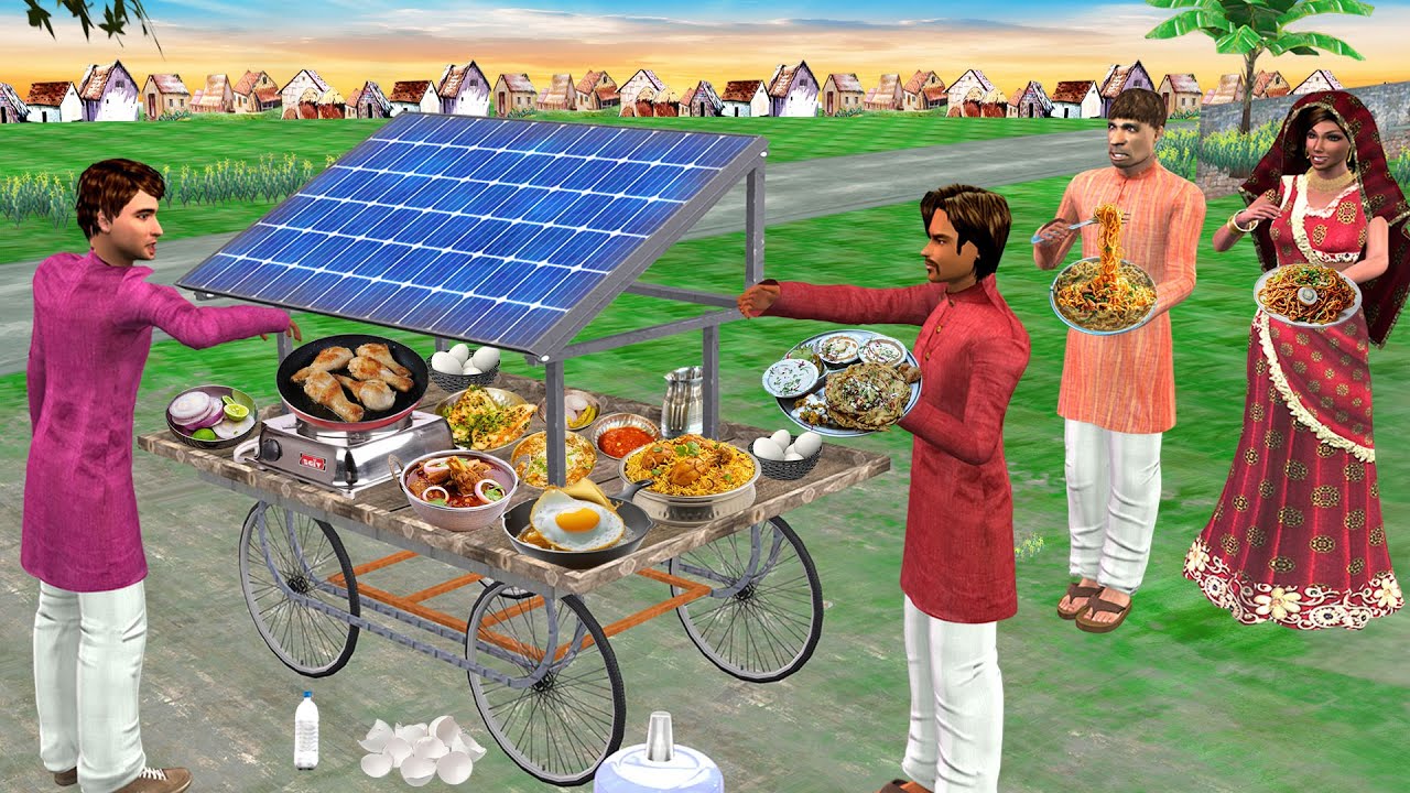 Jugaad Food Cart Solar Power Cooking Famous Street Food Hindi Kahani ...