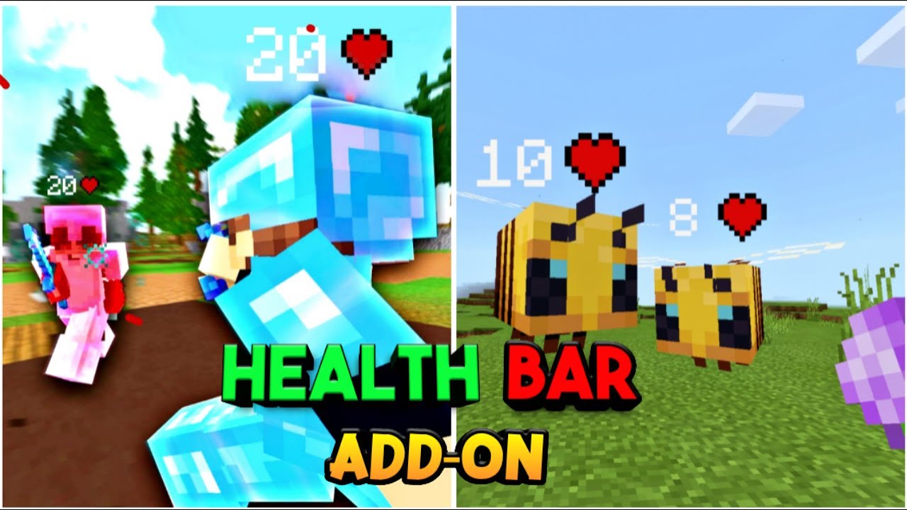 How To Get HEALTH BAR In Minecraft Pocket Edition | MCPE | ADDONS | 1. ...