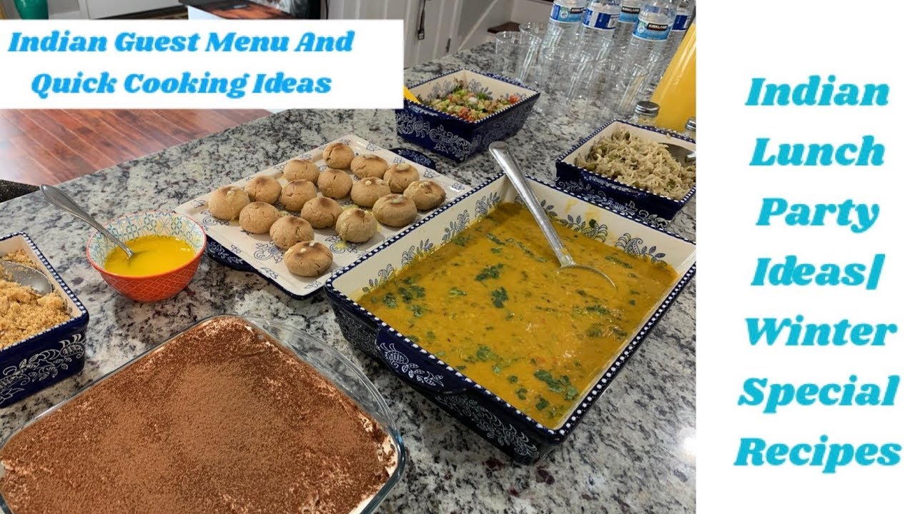 Indian Lunch Party|Dal Baati Churma Matar Pulav and more Recipes +Meal ...