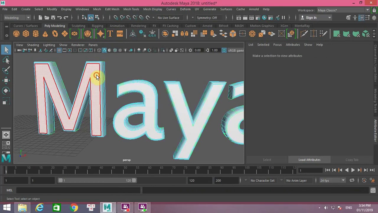 Create Bevel Text - Maya 2018 - YouTube