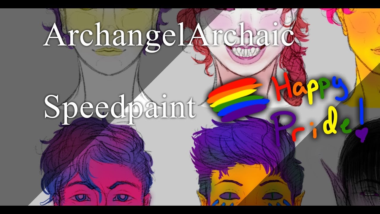 Pride Month Speedpaint : OCs in their Pride Colors - YouTube