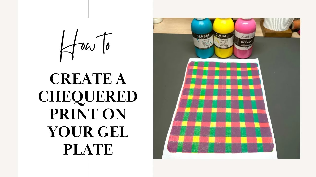 Create a chequered print using 'paper only' on your gel plate and BONUS ...