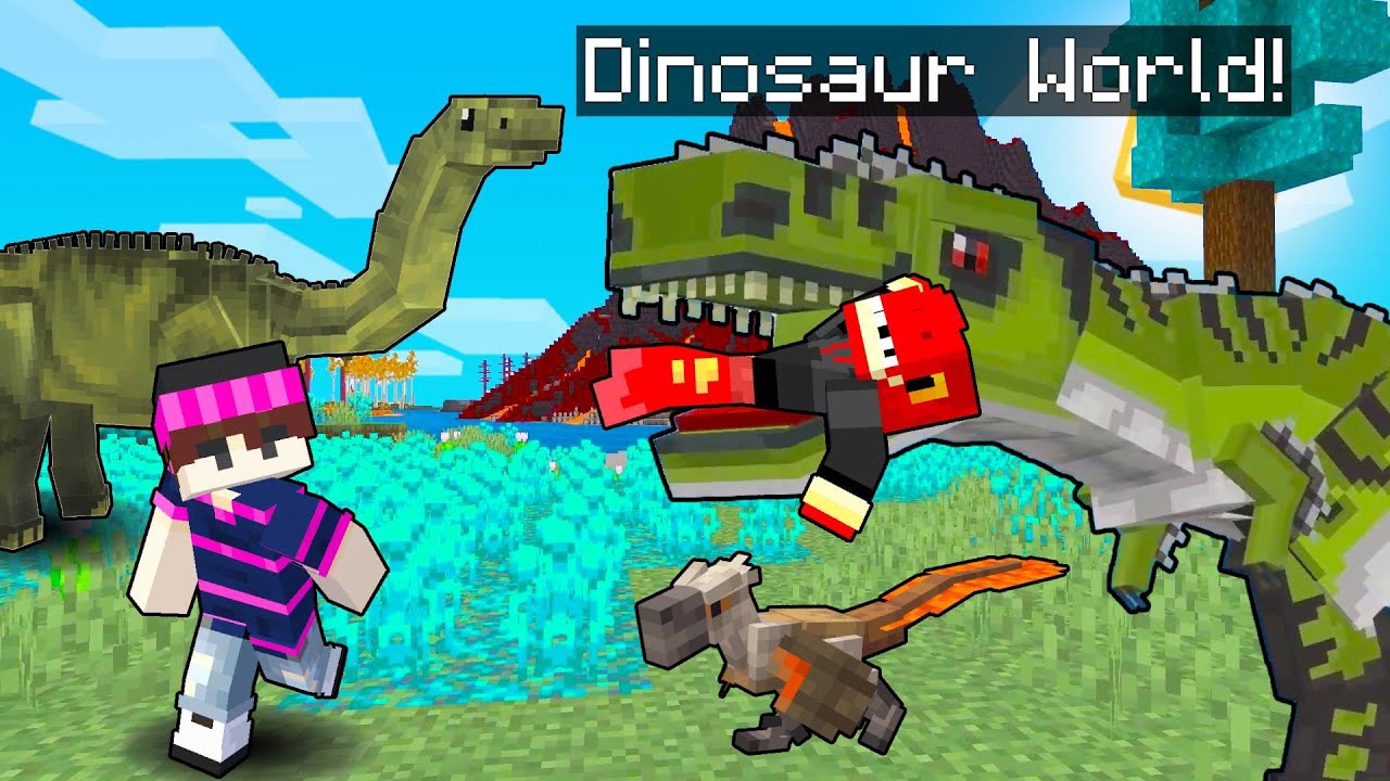 Exploring a DINOSAUR WORLD in Minecraft! 🦖🦕 - YouTube