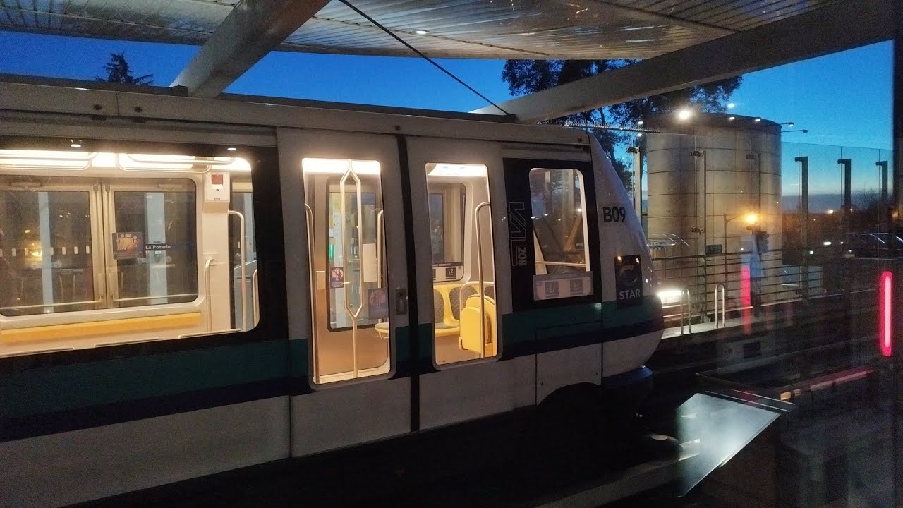 Métro de Rennes Siemens VAL 208 AG AB 09 entre La Poterie et Kennedy ...
