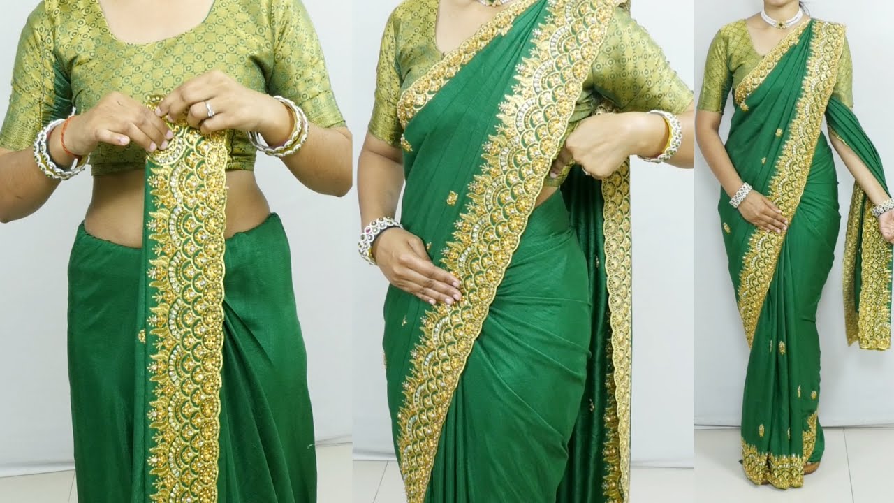 How to make perfect saree pleats for wedding & functions | very easy ...