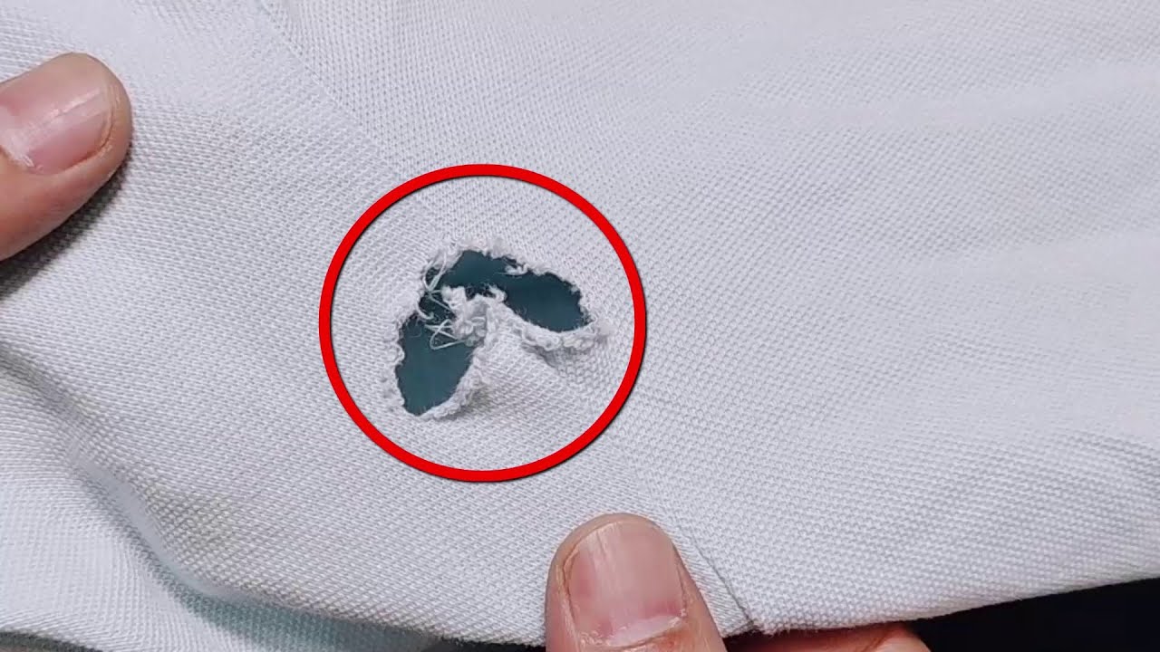 Learn how to repair a hole on a T-shirt in an easy and simple way - YouTube