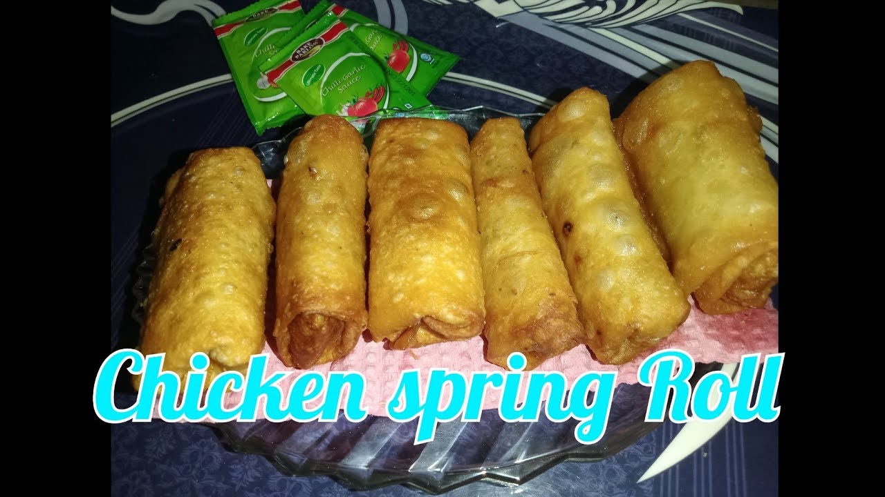 Chicken spring vegetable roll|| Ramzan special||Homemade spring roll ...