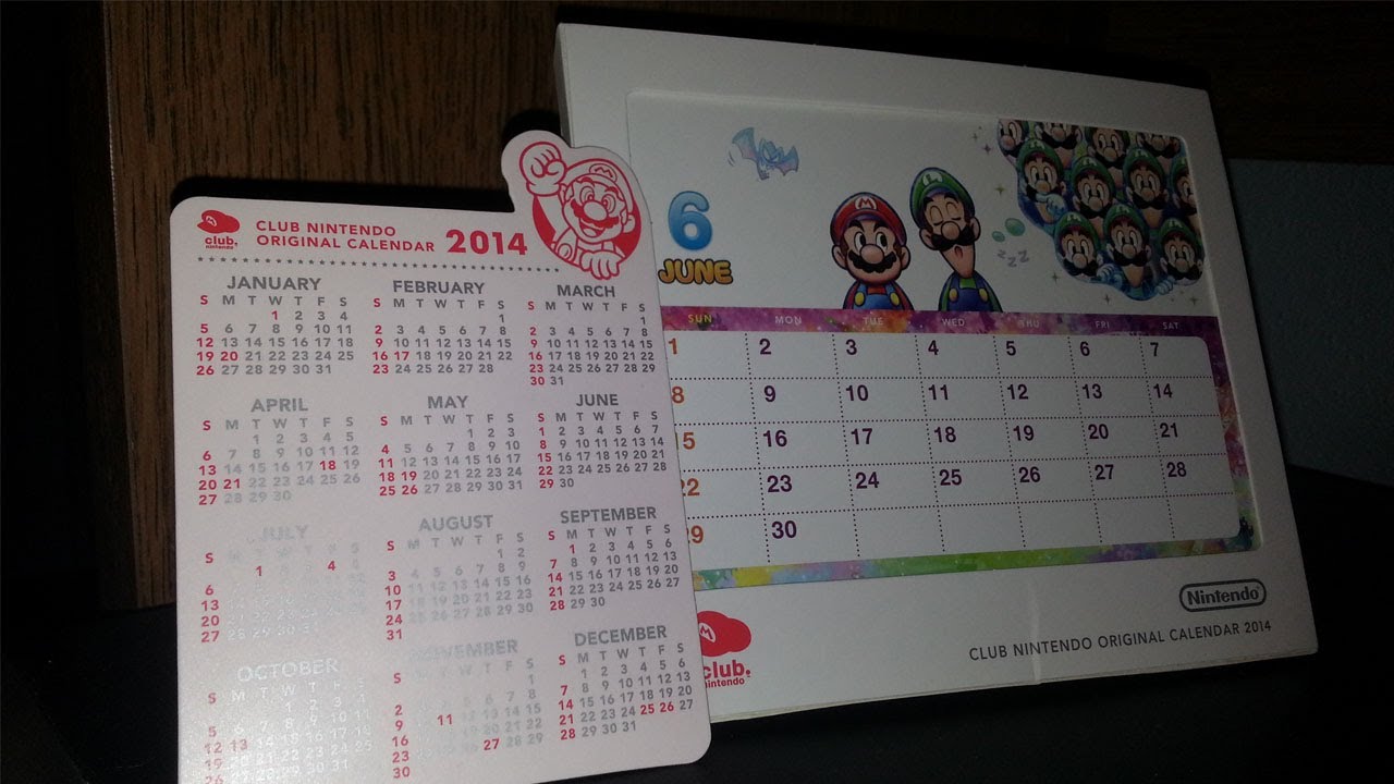 Club Nintendo Calendar 2014 - YouTube