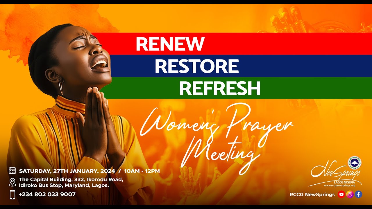 Renew, Restore, Refresh || Women's Prayer Meeting || 27th of January, 2024 - YouTube