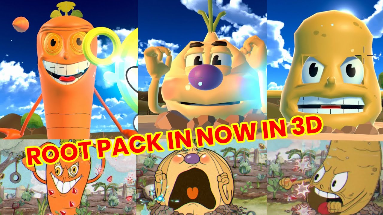 I FOUGHT THE ROOT PACK IN 3D - Cuphead 3D (this is Amazing) - YouTube
