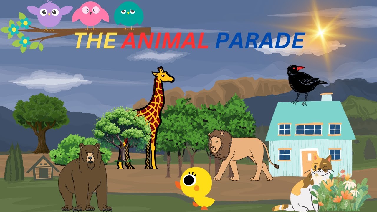 THE ANIMAL PARADE | KIDS FUNNY POEM | KIDS LEARNING VIDEOS | KIDS FUNNY ...