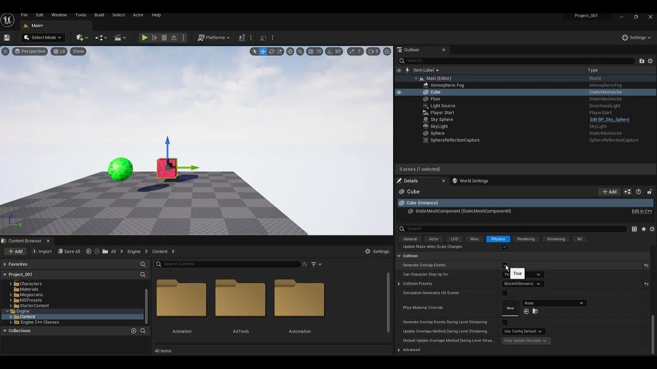 UE5 Blueprints Tutorial 026-1 Generate Overlap Events ON/OFF - YouTube