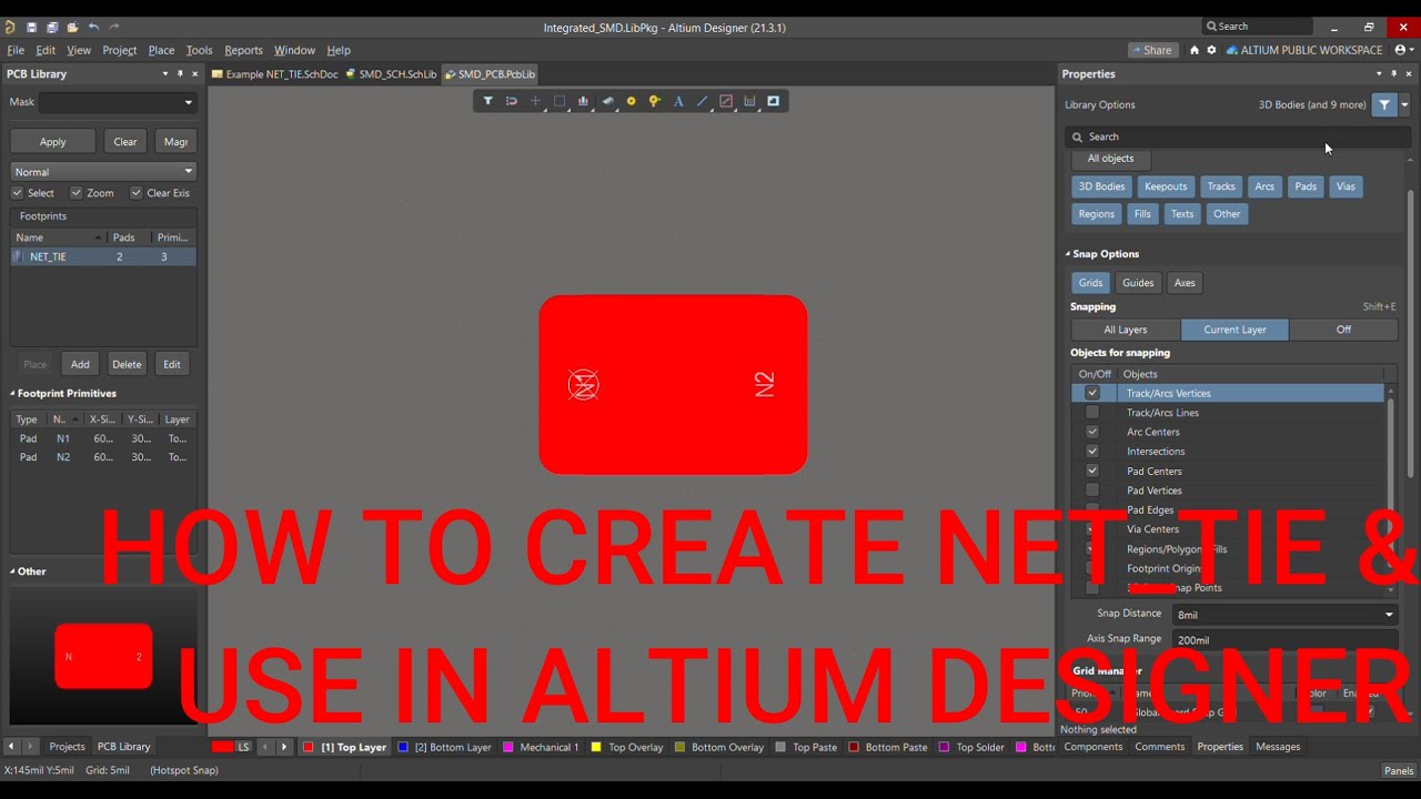 Altium Designer Tutorial 10 : How to create & use Net_Tie Symbol and ...