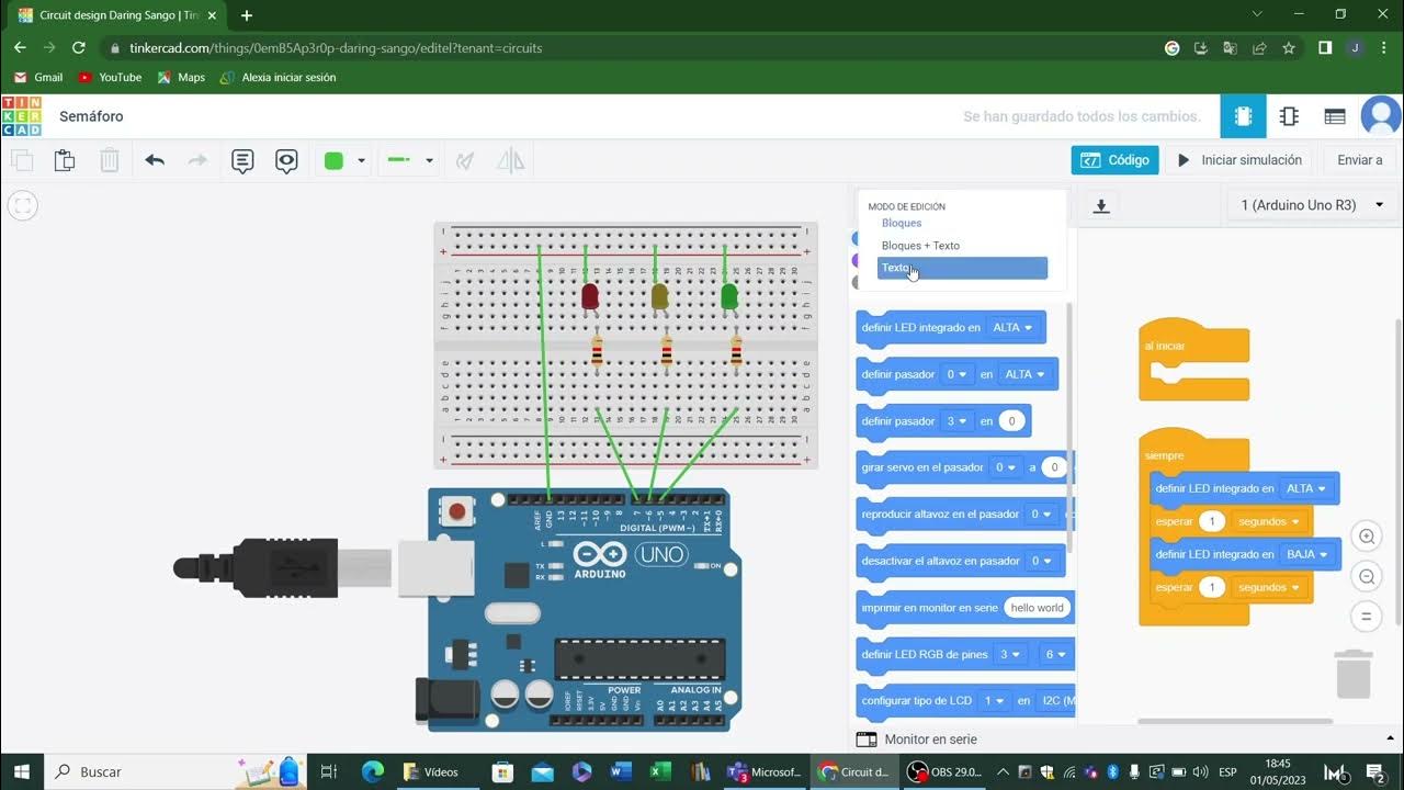 2. ARDUINO-TINKERCAD. Semáforo. - YouTube