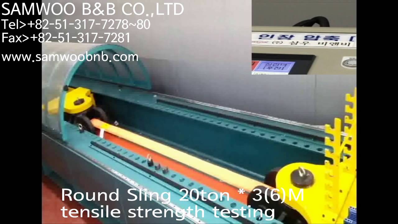 Round Sling 20ton 3(6)M-tensile strength testing - YouTube