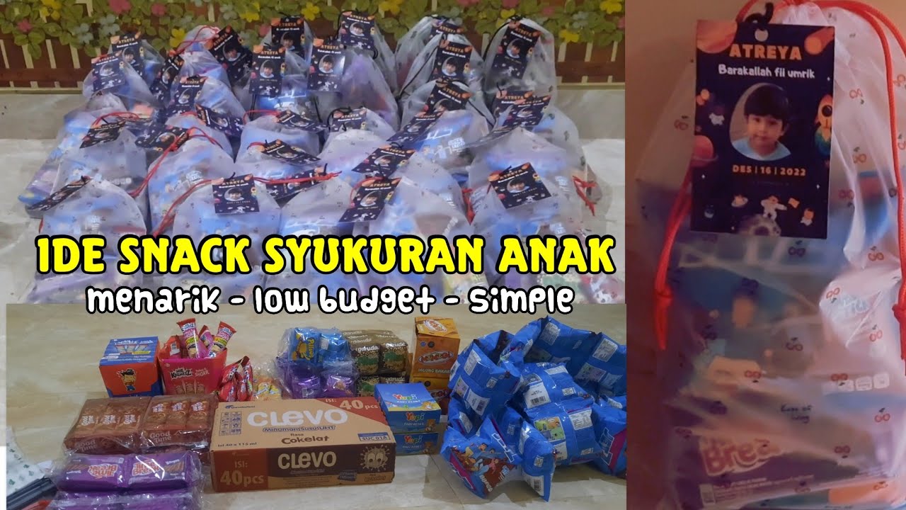 IDE MEMBUAT SNACK SYUKURAN ANAK || Menarik, Low Budget & Simple - YouTube