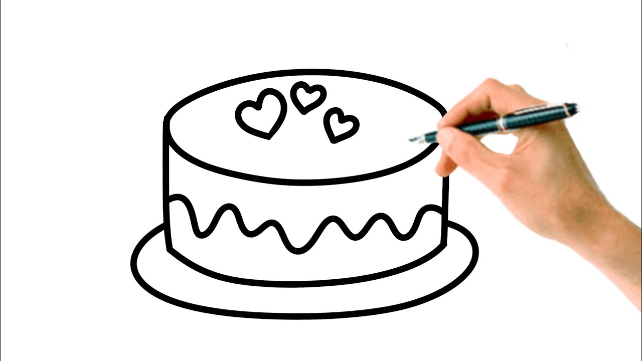 How To Draw A Easy Cake Step By Step Easy Tutorial For Kids - YouTube