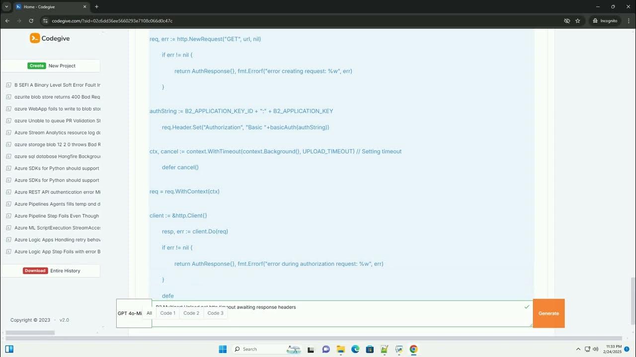 b2 multipart upload net http timeout awaiting response headers - YouTube